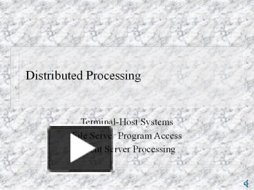 Distributed Processing presentation | free to download