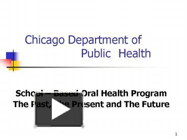 Chicago Department of Public Health presentation | free to view