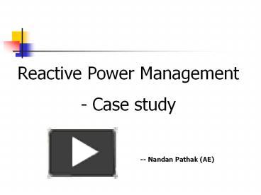 Reactive Power Management presentation | free to view