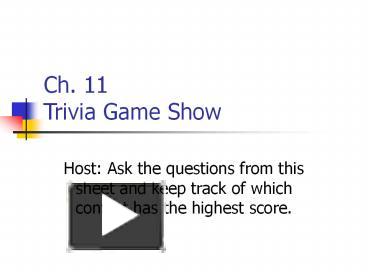 Ch. 11 Trivia Game Show presentation | free to download