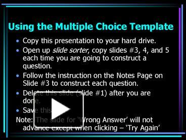 PPT – Using the Multiple Choice Template PowerPoint presentation | free ...