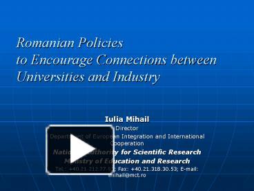 PPT – Iulia Mihail PowerPoint presentation | free to view - id: 7b520-NDBjM