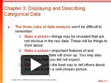 Chapter 3: Displaying and Describing Categorical Data presentation ...