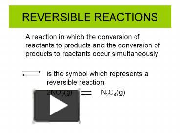 REVERSIBLE REACTIONS presentation | free to view