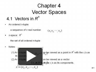 4.1 Vectors in Rn presentation | free to download