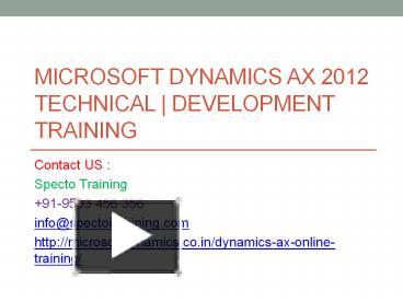 PPT – Microsoft Dynamics AX / Axapta technical Training USA UK DUBAI ...