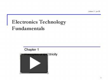 PPT – Electronics Technology Fundamentals PowerPoint presentation ...