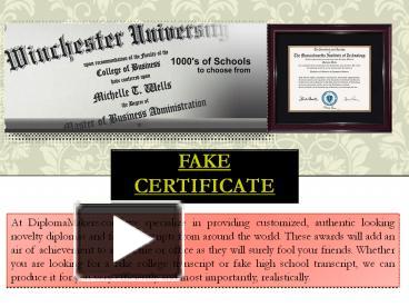 Fake Certificate presentation | free to download