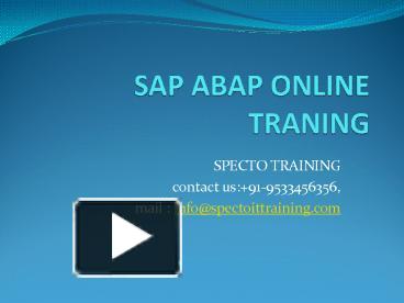 PPT – sap abap online traning PowerPoint presentation | free to ...