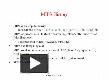 PPT – MIPS History PowerPoint presentation | free to download - id ...
