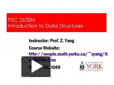 PPT – ITEC 2620M Introduction to Data Structures PowerPoint ...