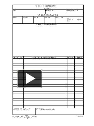 FORSCOM FORM 285-R presentation | free to view