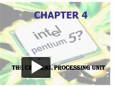 PPT – The Central Processing Unit PowerPoint presentation | free to ...