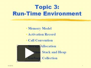 Topic 3: RunTime Environment presentation | free to download