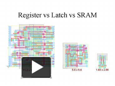 Register vs Latch vs SRAM presentation | free to view