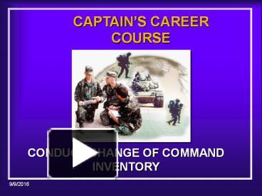 CONDUCT CHANGE OF COMMAND INVENTORY presentation | free to view