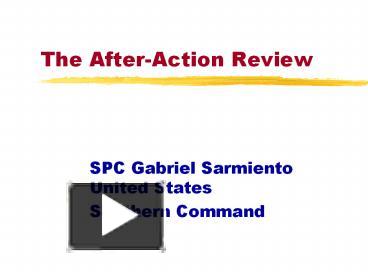 PPT – The After-Action Review PowerPoint presentation | free to view ...