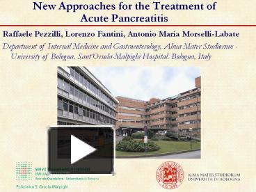 PPT – New Approaches for the Treatment of Acute Pancreatitis PowerPoint ...