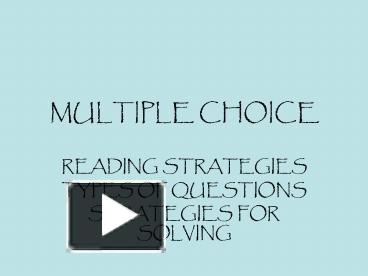 MULTIPLE CHOICE presentation | free to view