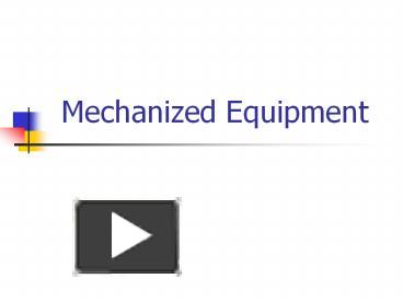Mechanized Equipment presentation | free to download