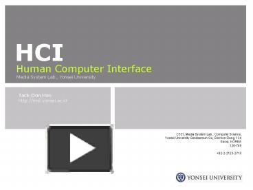 PPT – Human Computer Interface PowerPoint presentation | free to ...