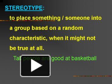 PPT – STEREOTYPE: PowerPoint presentation | free to download - id ...
