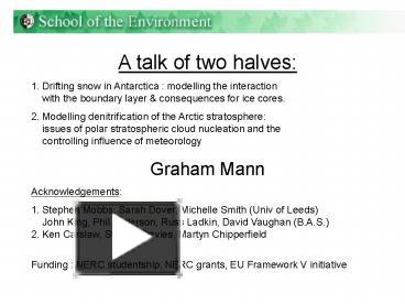 A talk of two halves: presentation | free to download
