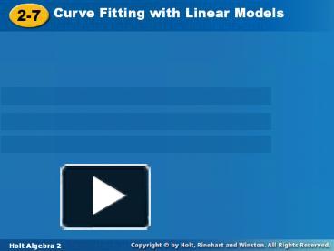 PPT – Curve Fitting with Linear Models PowerPoint presentation | free ...