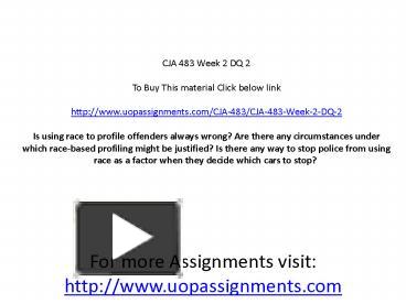 PPT – CJA 483 Week 2 DQ 2 PowerPoint presentation | free to download ...