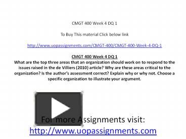 PPT – CMGT 400 Week 4 DQ 1 PowerPoint presentation | free to download ...