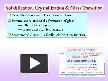 PPT – Solidification, Crystallization PowerPoint presentation | free to ...