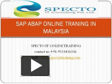 PPT – SAP ABAP ONLINE TRAINING IN MALAYSIA PowerPoint presentation ...