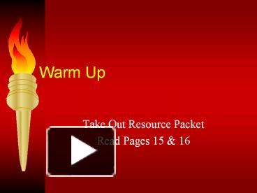 PPT – Warm Up PowerPoint presentation | free to download - id: 7c0eba-YjZhO