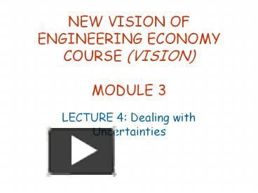 PPT – NEW VISION OF ENGINEERING ECONOMY COURSE (VISION) MODULE 3 ...