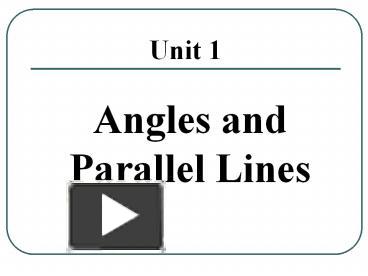 Angles and Parallel Lines presentation | free to download
