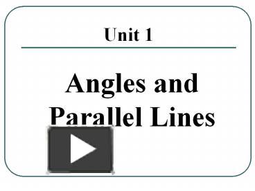Angles and Parallel Lines presentation | free to download