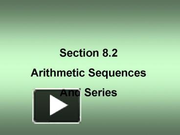 Arithmetic Sequences presentation | free to view