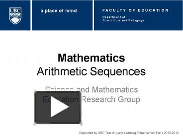 Mathematics Arithmetic Sequences presentation | free to download