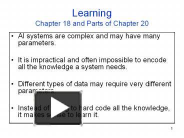 PPT – Learning Chapter 18 and Parts of Chapter 20 PowerPoint ...