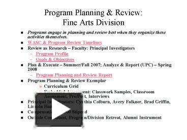 PPT – Program Planning PowerPoint presentation | free to download - id ...