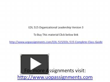 PPT – EDL 515 Organizational Leadership Version 3 PowerPoint ...
