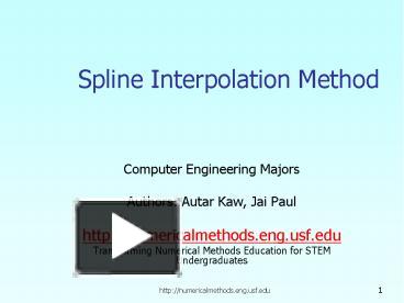 PPT – Spline Interpolation Method PowerPoint presentation | free to ...