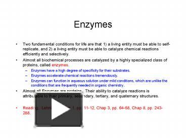 PPT – Enzymes PowerPoint presentation | free to view - id: 7c2d5-ZDc1Z