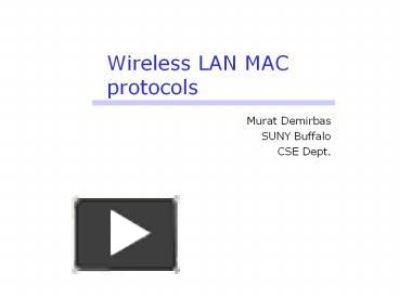 PPT – Wireless LAN MAC protocols PowerPoint presentation | free to ...
