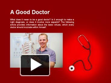 PPT – A Good Doctor PowerPoint presentation | free to download - id ...