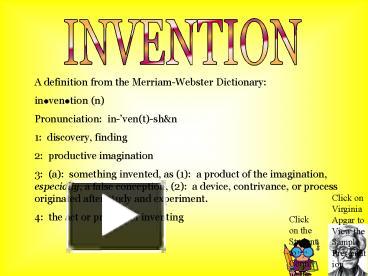 INVENTION presentation | free to view