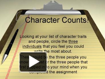 Character Counts! presentation | free to download
