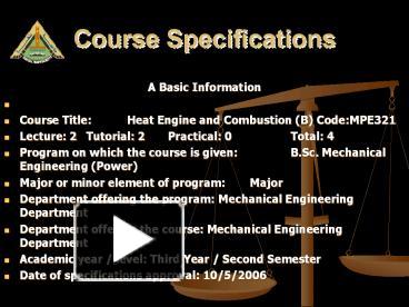 PPT – Course Specifications PowerPoint presentation | free to download ...