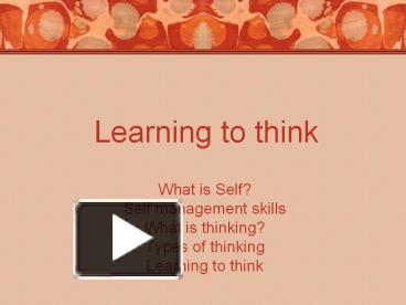Learning to think presentation | free to download