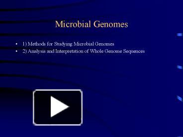 Microbial Genomes presentation | free to view